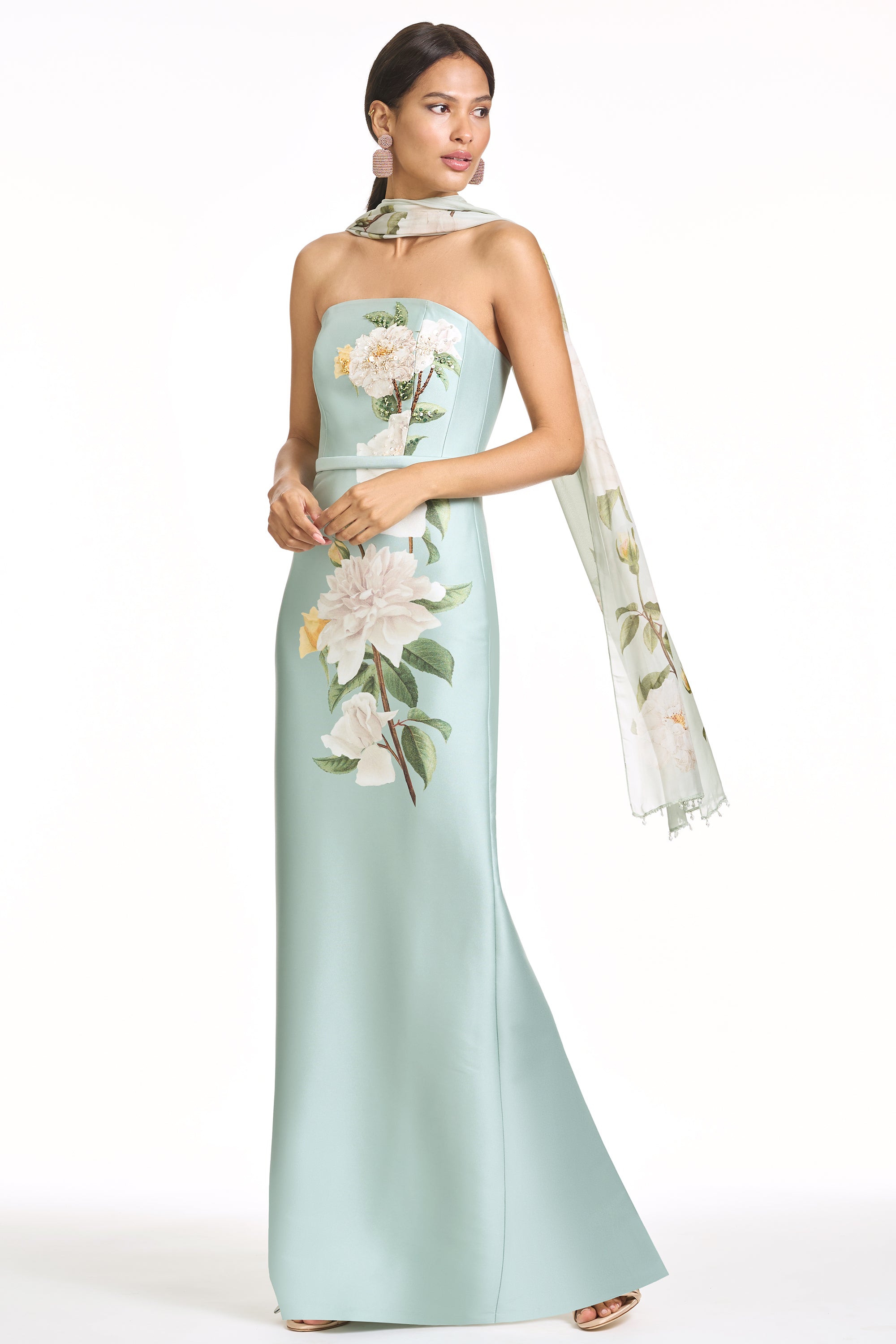 SACHIN & BABI Embellished Printed Sophia Gown